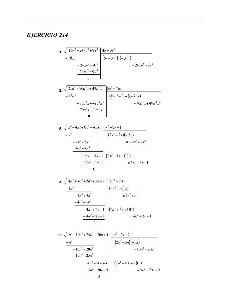 Baldor - Algebra de Baldor (Solucionario) - Unlocked (3) - 292 | PDF