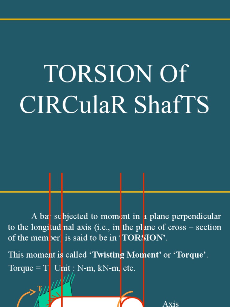 Torsion of Circular Shafts | PDF | Torque | Stress (Mechanics)