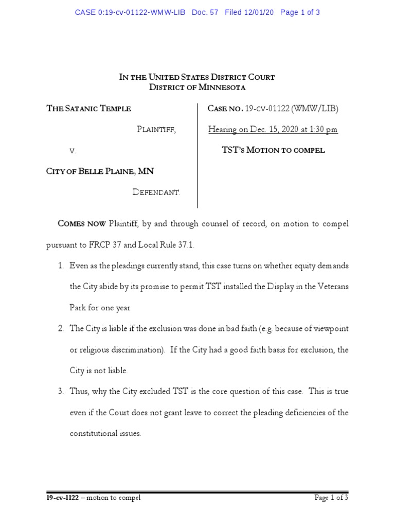 2020 12 01 - 57 - Motion To Compel PDF | PDF | Discovery (Law ...