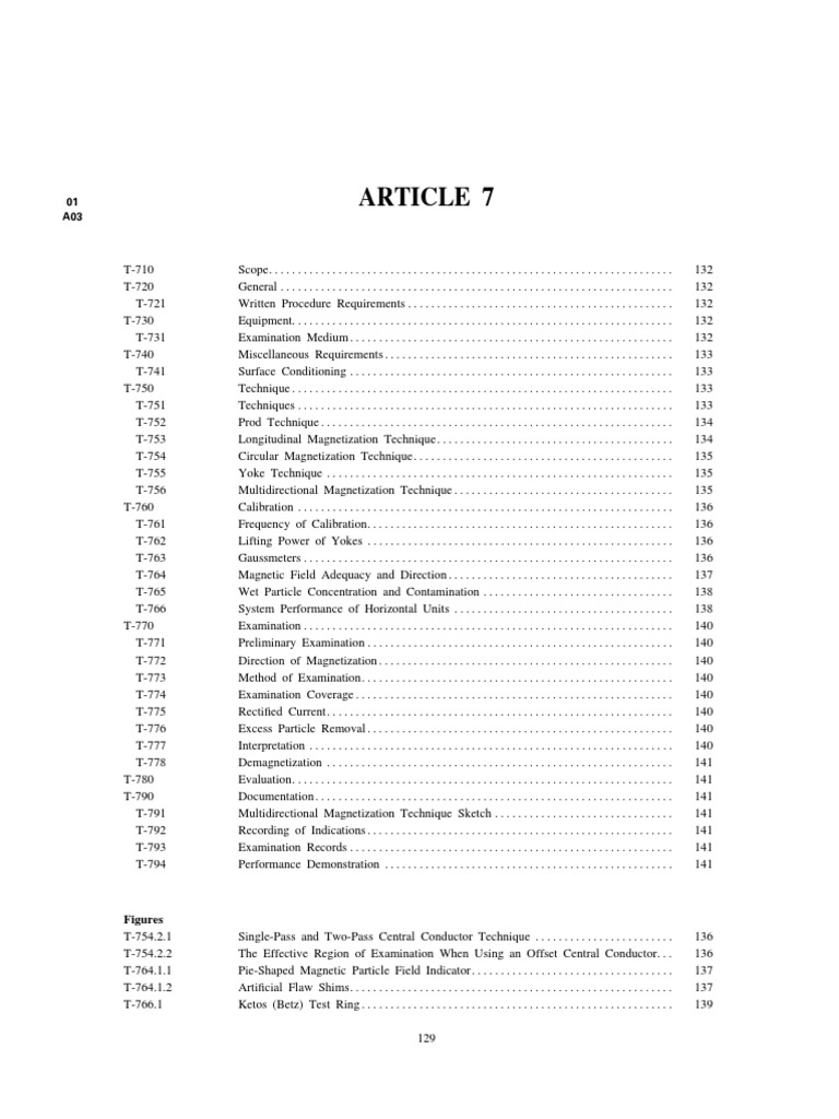 ASME Section V - Art 7 - Magnetic Particle Examination | PDF | Inductor | Calibration