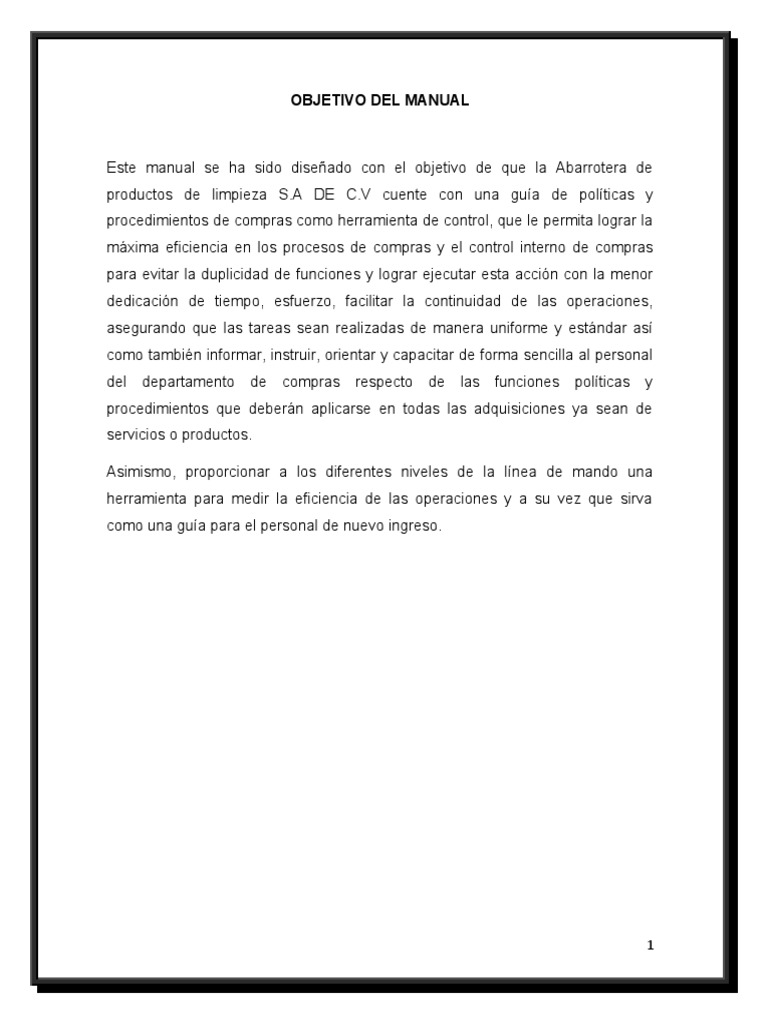 Manual de Compras | PDF | Calidad (comercial) | Salario
