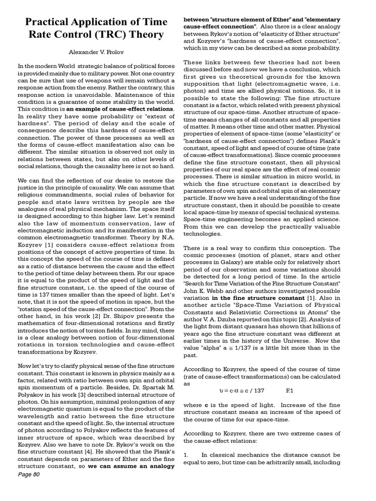 Practical Application of Time Rate Control (TRC) Theory | PDF ...