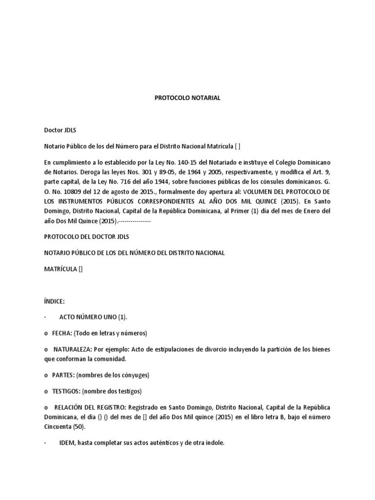 Protocolo Notarial | PDF