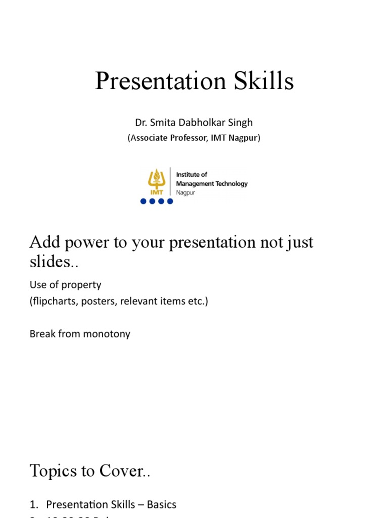 Presentation Skills | PDF