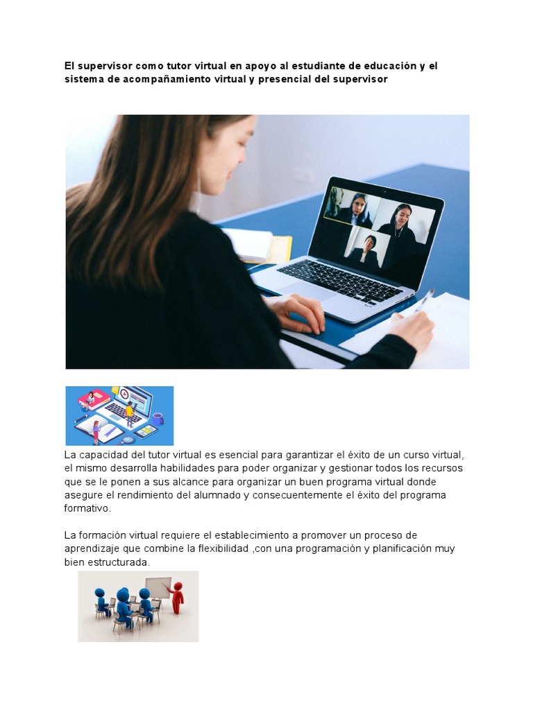 El Supervisor Como Tutor Virtual en Apoyo Al Estudiante de Educación y ...