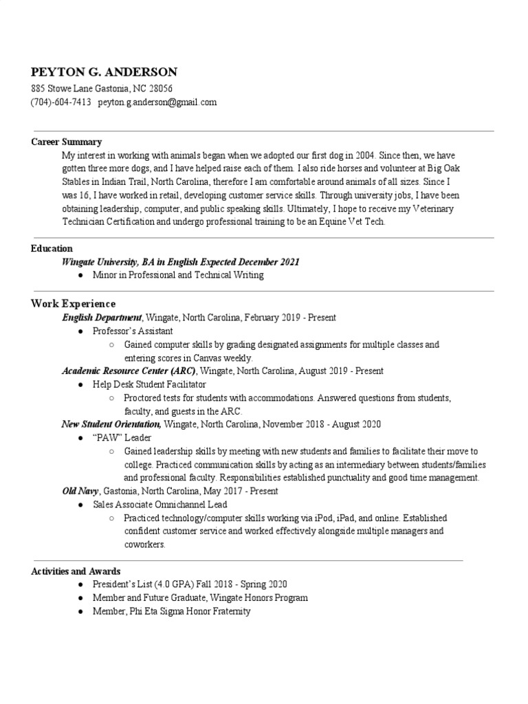 Final Resume - P | PDF | Cognition | Behavior Modification