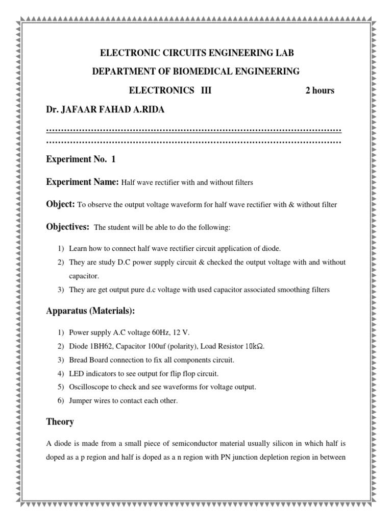Exp 1 | PDF | Rectifier | Diode