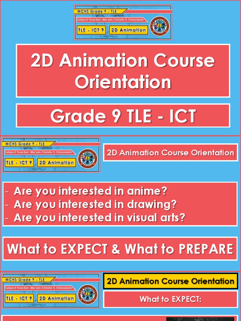 2D Animation Orientation PDF | PDF | Animation | Online And Offline