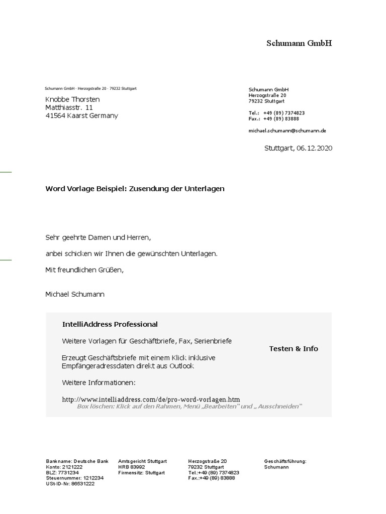 Briefvorlage Geschaeftsbrief | PDF