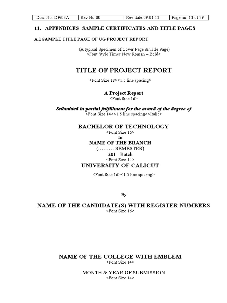 Project Report Format | PDF | Academic Degree | Academia