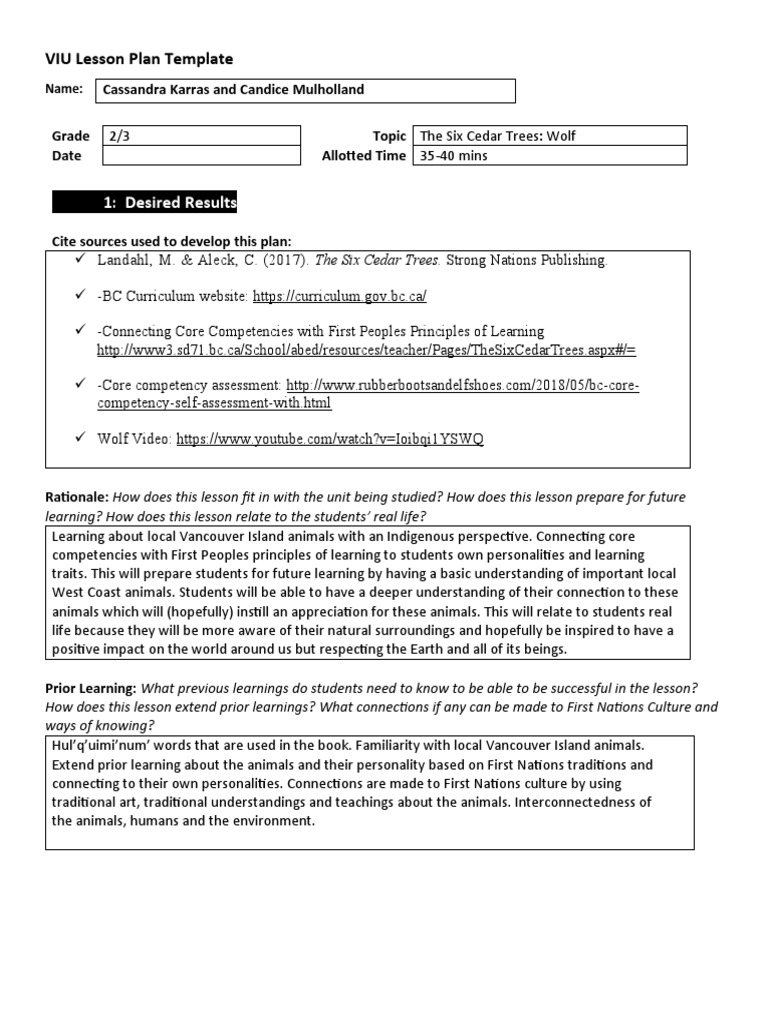 Wolf - Six Cedar Trees | PDF | Differentiated Instruction | Curriculum