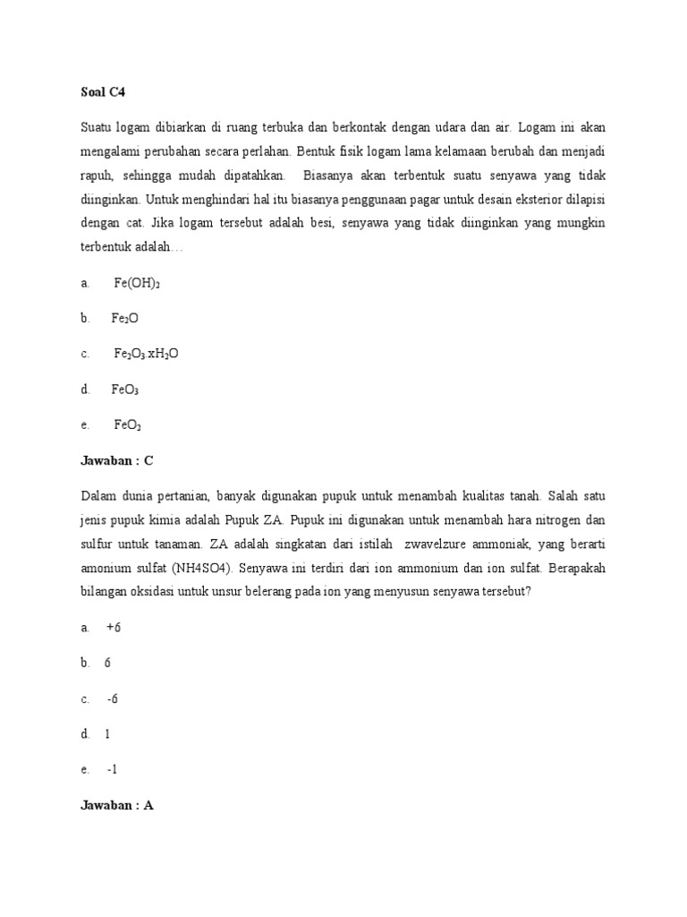 Soal C4, C5 | PDF