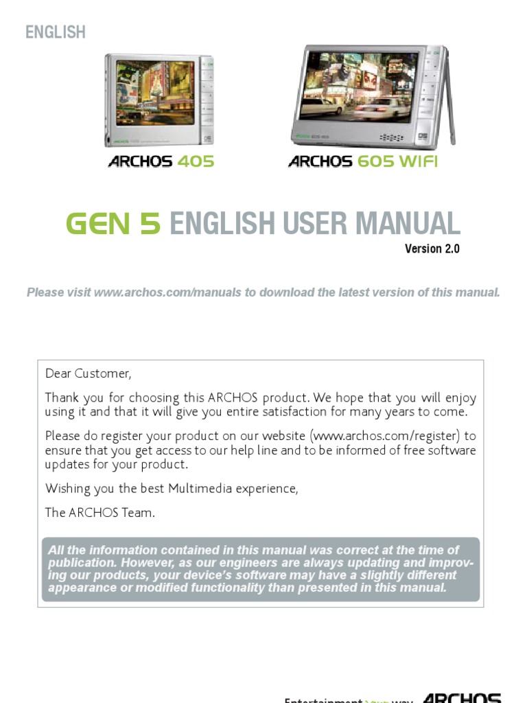 Archos 605 WiFi Manual | PDF | Digital Video Recorder | Icon (Computing)