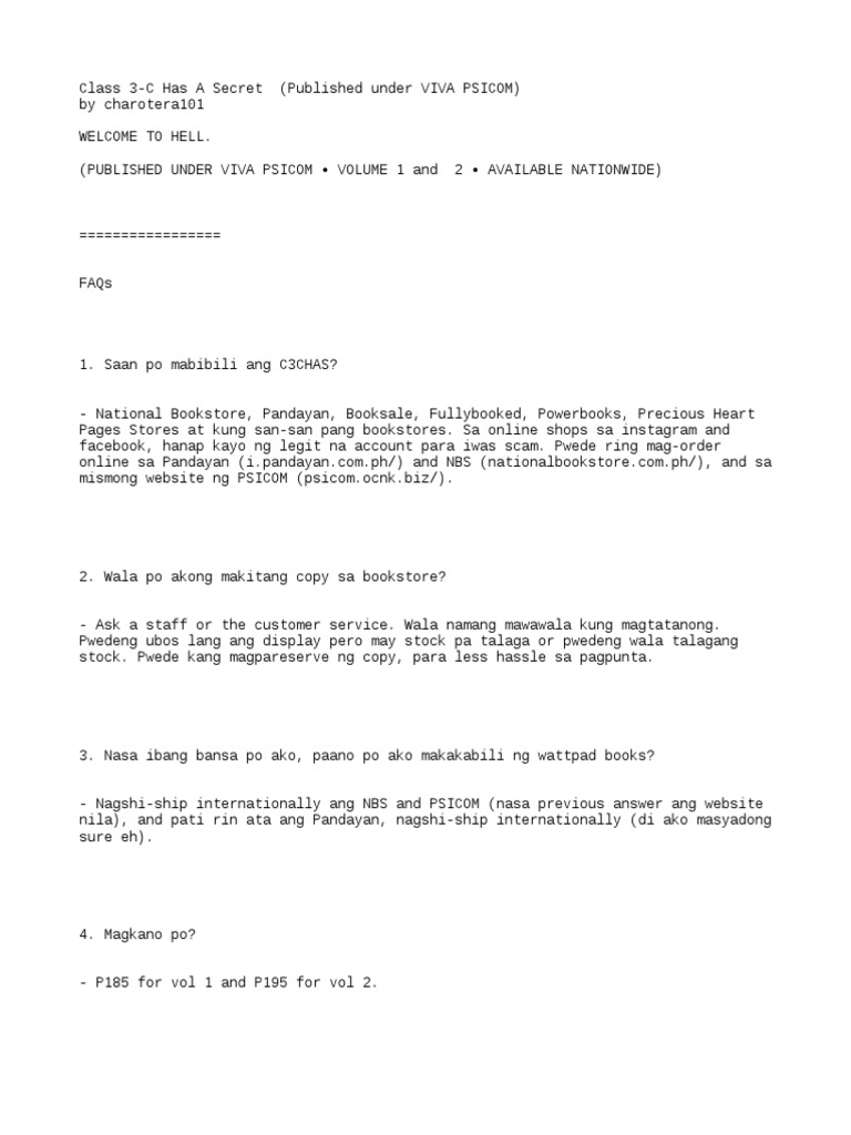 Class 3-C Has A Secrettttt | PDF