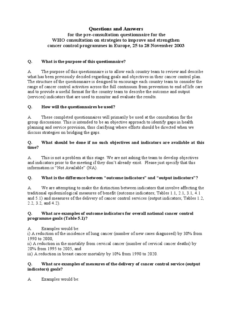 Questions and Answers | PDF | Cancer | Palliative Care