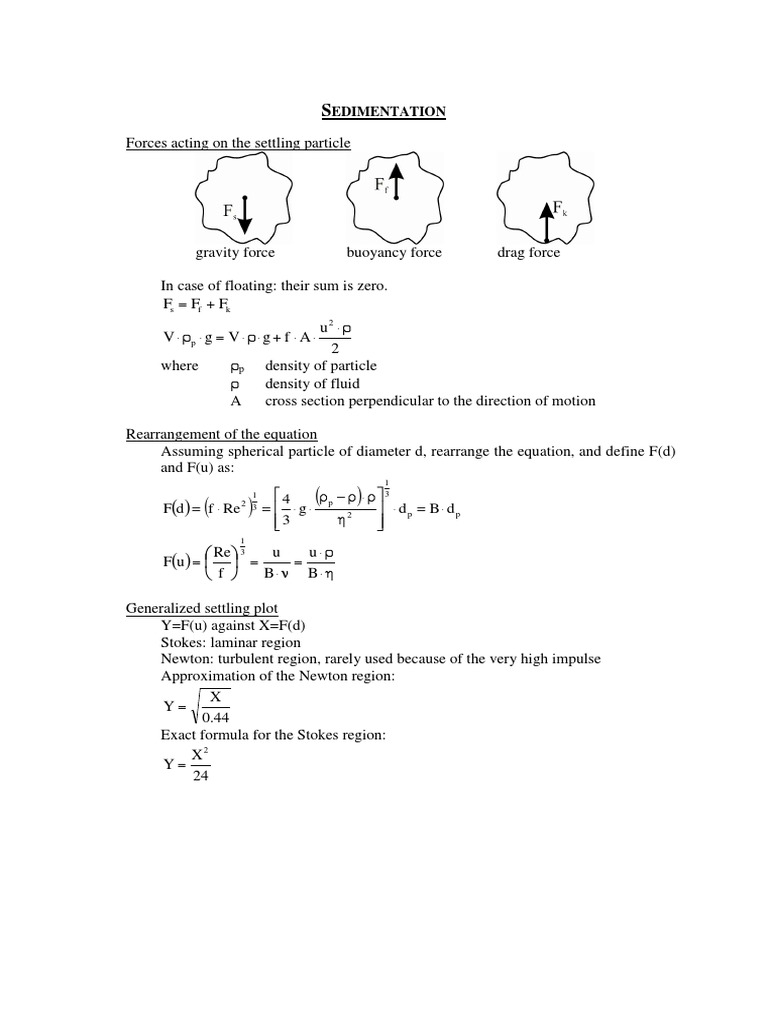 Sedimentation Dynamics and Calculations | PDF | Evaporation | Drop (Liquid)