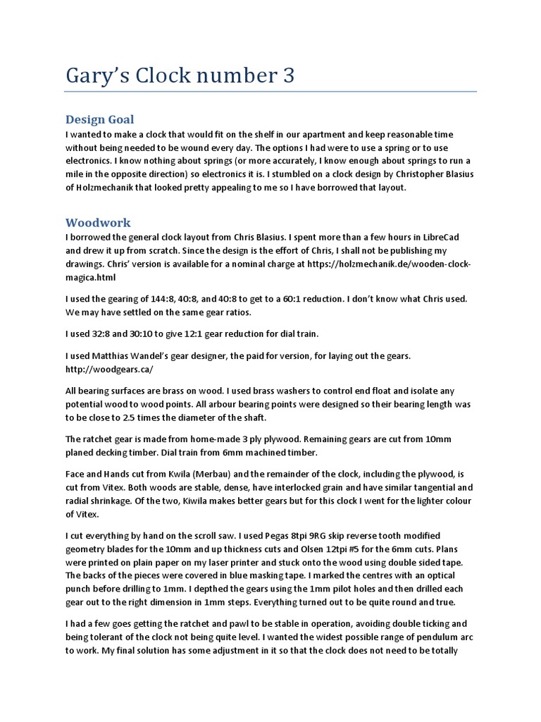 Clock 3 Design Notes | PDF | Inductor | Pendulum