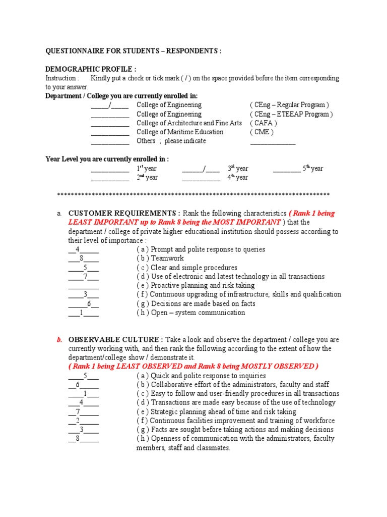 Questionnaire FGD External Customers | PDF | Business | Learning