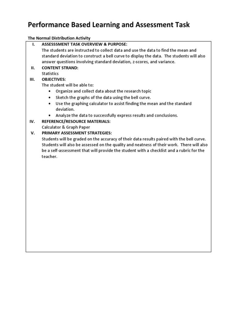 Project The Normal Distribution Activity | PDF | Standard Score ...