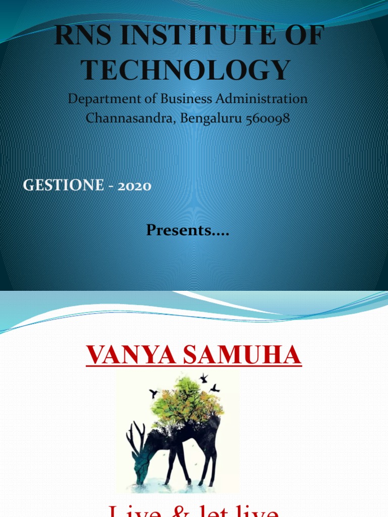 Rns Institute of Technology: GESTIONE - 2020 | PDF