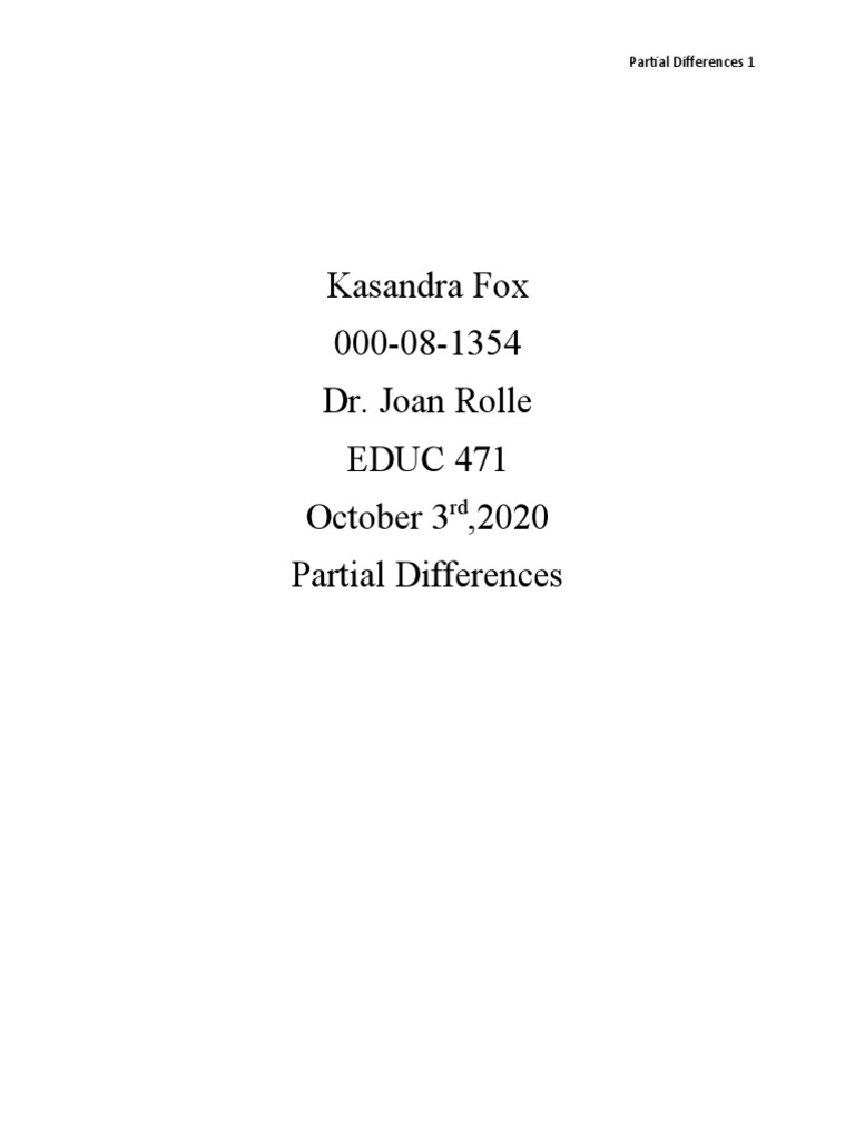 Partial Differences Method Explained | PDF