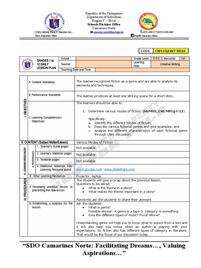SDO Camarines Norte: Facilitating Dreams, Valuing Aspirations | PDF ...