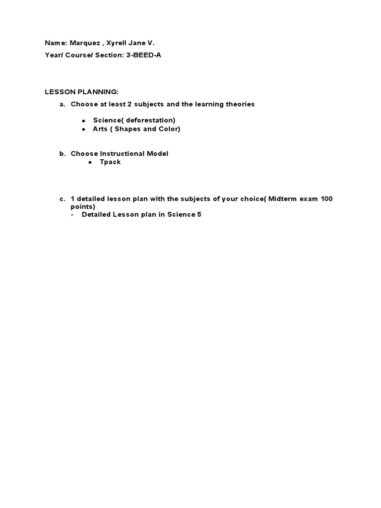 Grade 4 Deforestation Lesson Plan | PDF | Deforestation | Lesson Plan