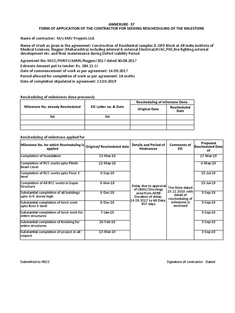 Milestone Shifting Letter | PDF | Buildings And Structures | Economic ...