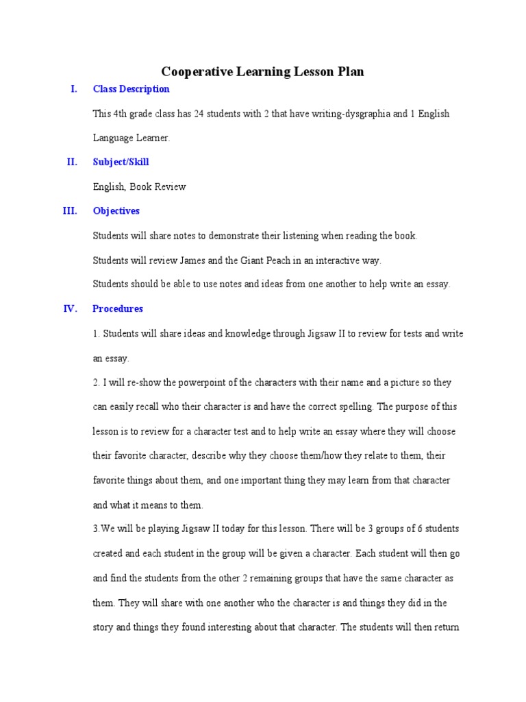 Cooperative Learning Lesson Plan | PDF | Lesson Plan | Semiotics
