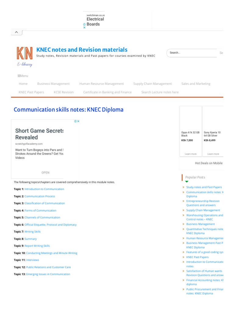 Communication Skills Notes - KNEC Diploma - KNEC Notes and Revision ...