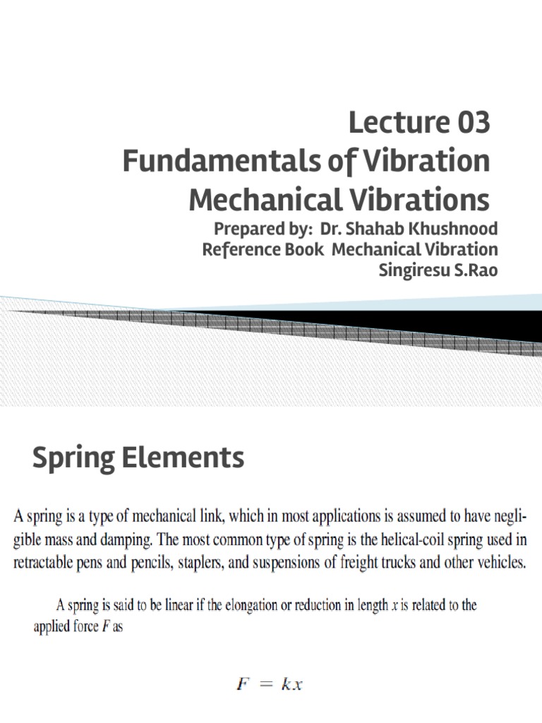 Fundamentals of Vibration Mechanical Vibrations | PDF