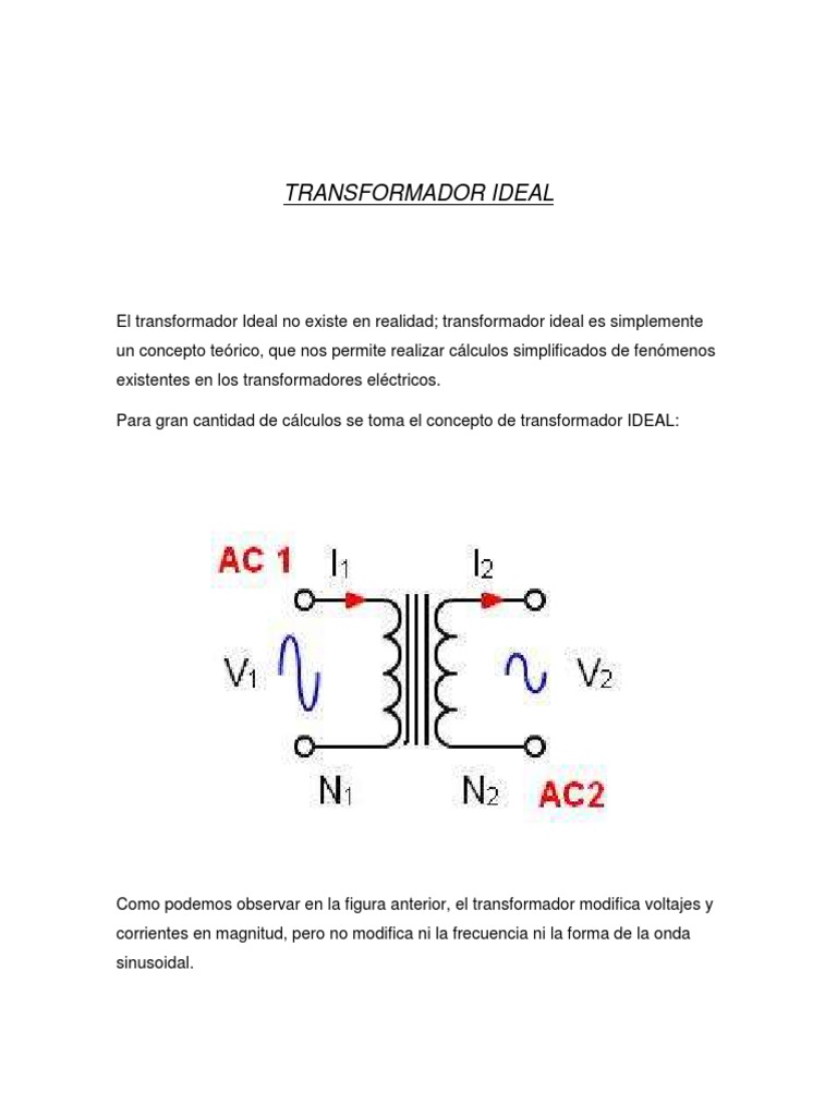 GUIA No 4 TRANSFORMADOR IDEAL PDF | PDF | Inductor | Transformador