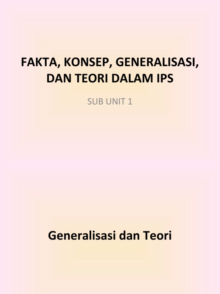 Fakta, Konsep Dan Generalisasi | PDF