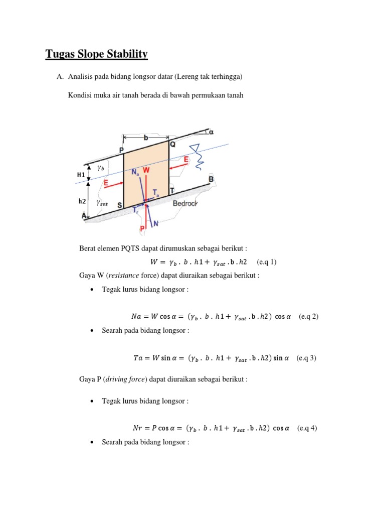 Tugas Turunan Rumus Slope Stability | PDF
