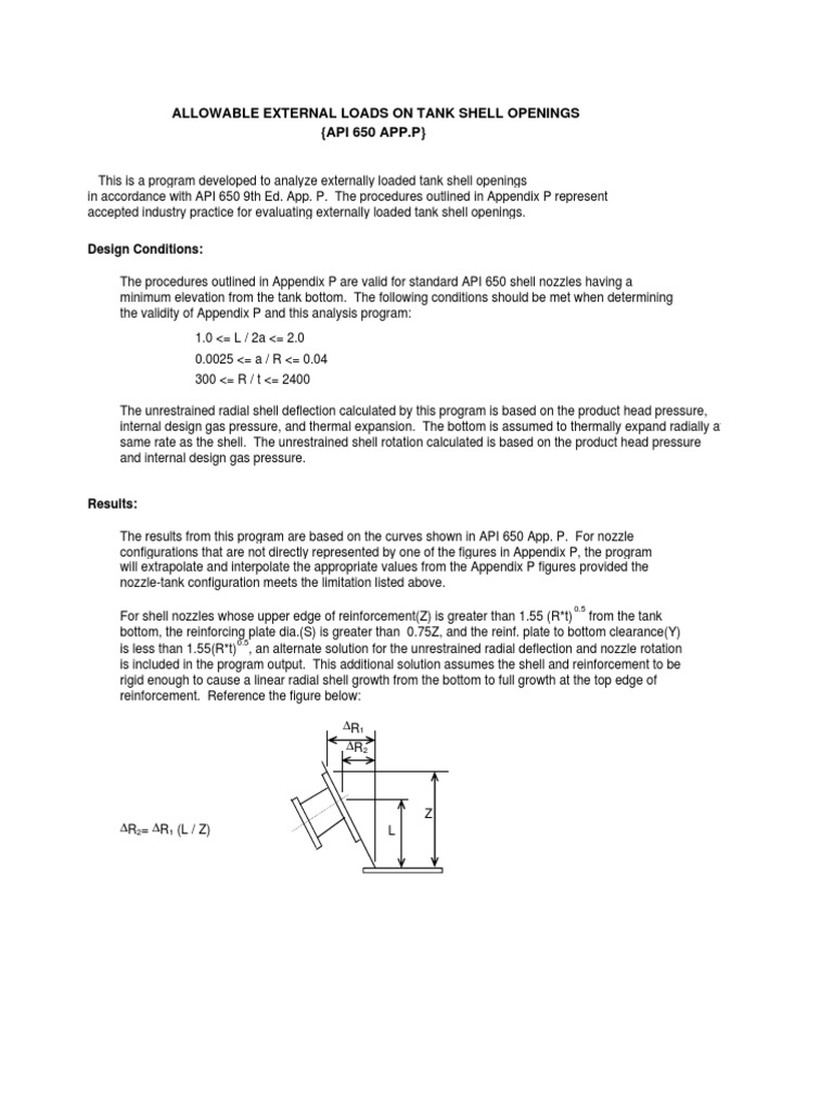 Allowable External Loads On Tank Shell Openings (API 650 APP.P) | PDF