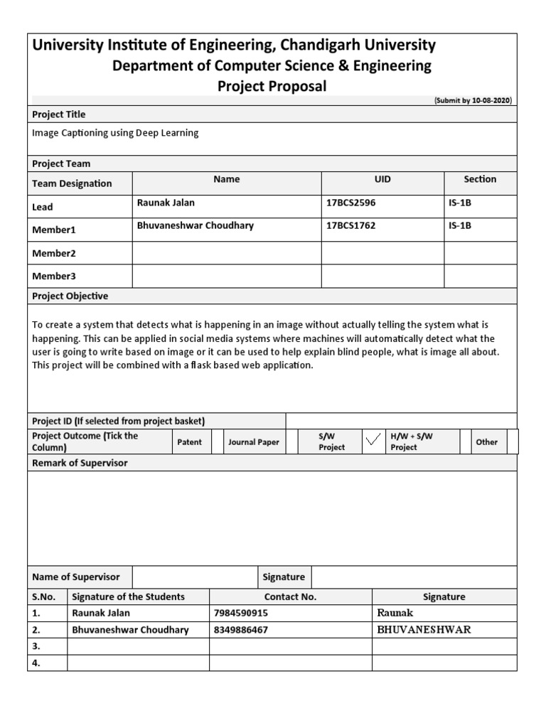 Project Proposal Imagecaptioning | PDF
