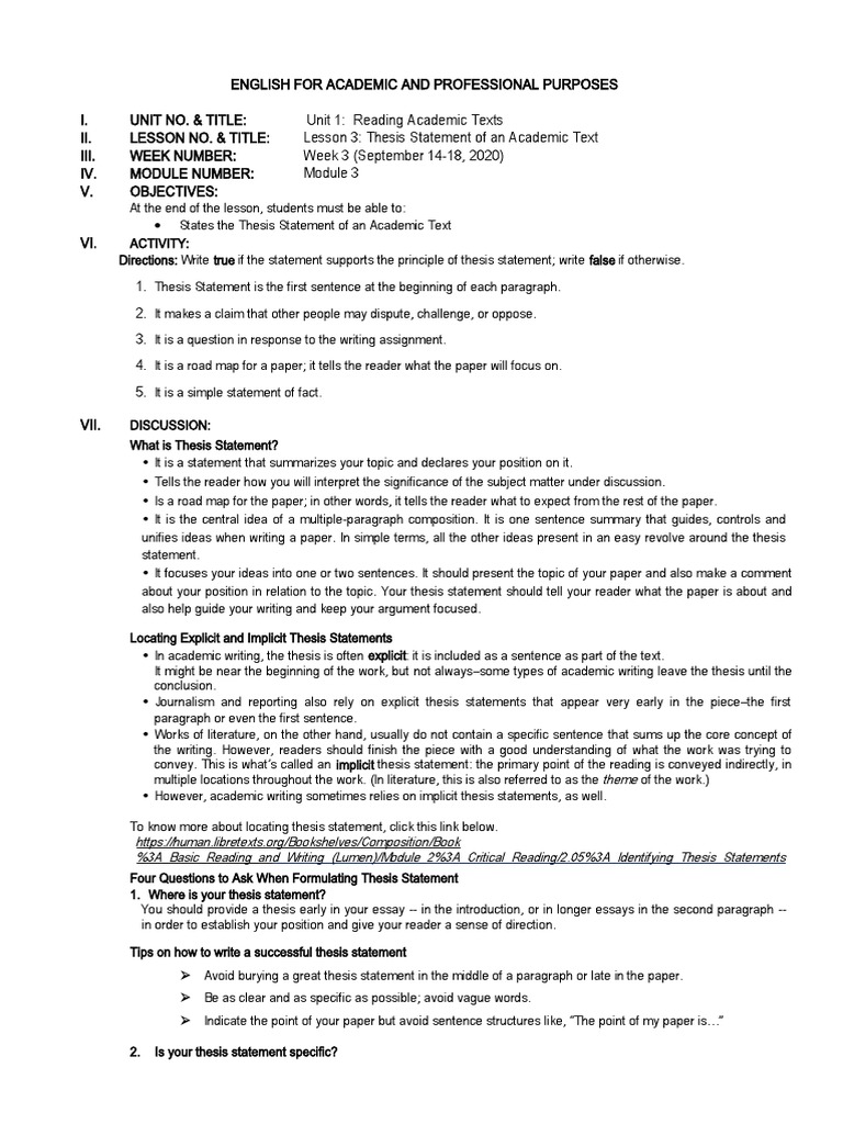 Eapp Module 3 | PDF | Thesis | Essays