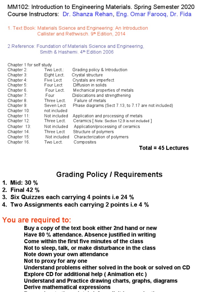 Dr. Shanza Rehan: Eng. Omar Farooq, Dr. Fida | PDF | Materials Science | Chemical Bond