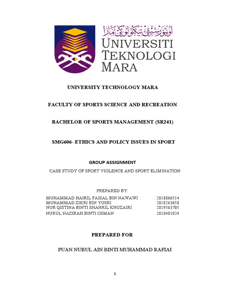 University Technology Mara: Puan Nurul Ain Binti Muhammad Rafiai | PDF ...