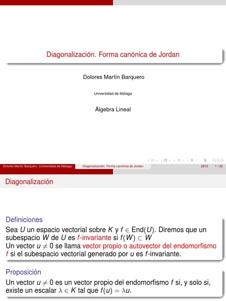 TEMA 2 - Diagonalización de Endomorfismos | PDF | Valores propios y vectores propios | Espacio ...