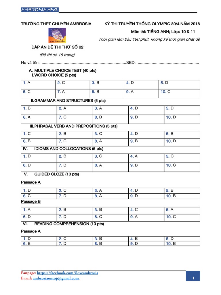 Key Practice Test Olp 02 PDF | PDF | Linguistics | Grammar