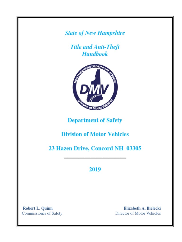 NH Vehicle Title & Anti-Theft Guide | PDF | Land Transport | Car