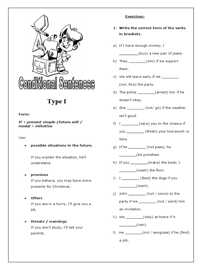 Conditional Sentences Type1 | PDF | Grammar | Linguistic Morphology