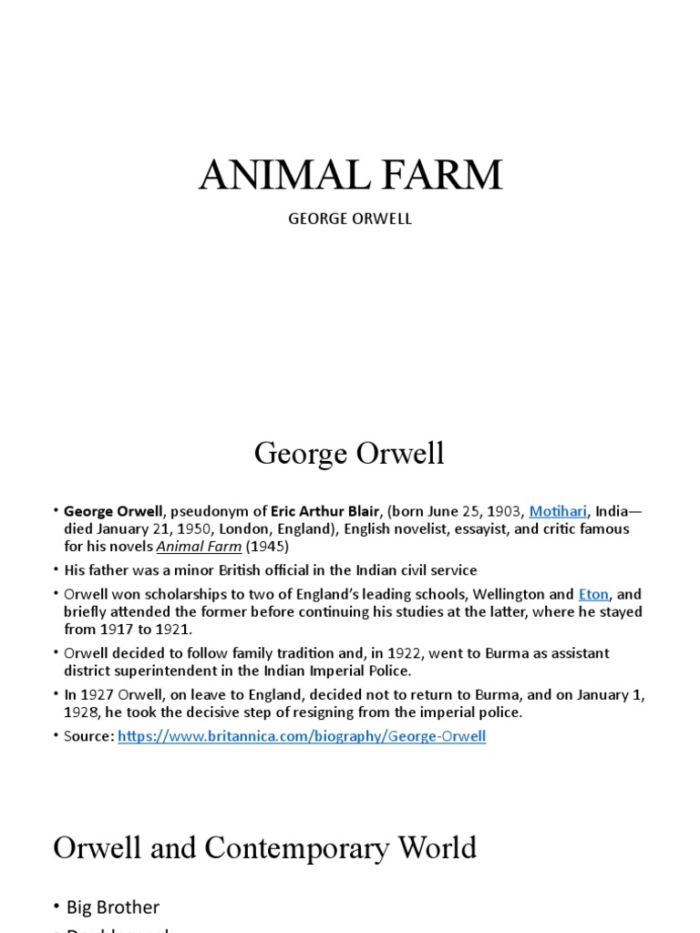 Animal Farm | PDF | George Orwell | Political Theories