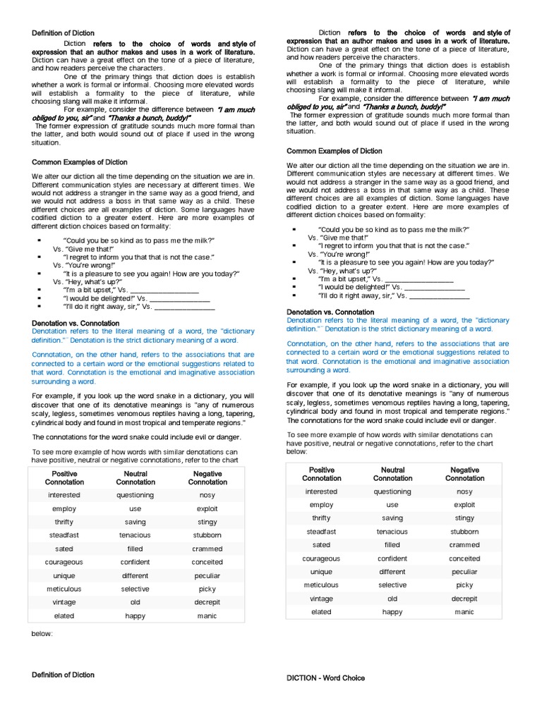 How Authors Use Word Choice and Style to Influence Readers | PDF ...