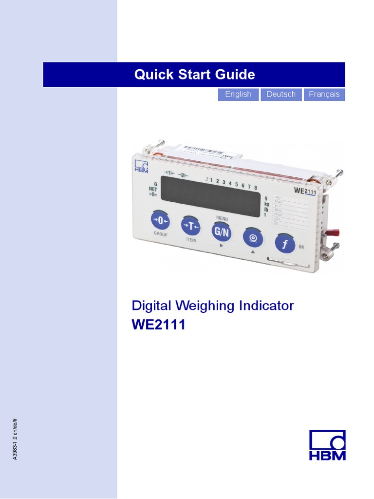 Quick Start Guide: Digital Weighing Indicator WE2111 | PDF | Electrical ...