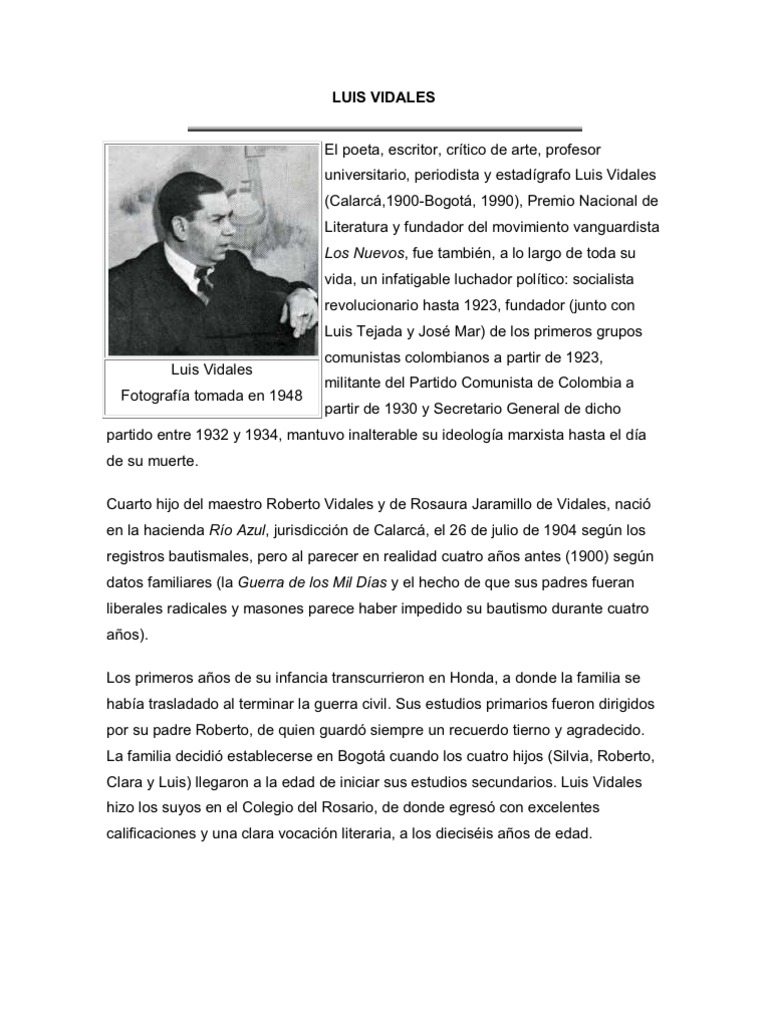 Luis Vidales | PDF