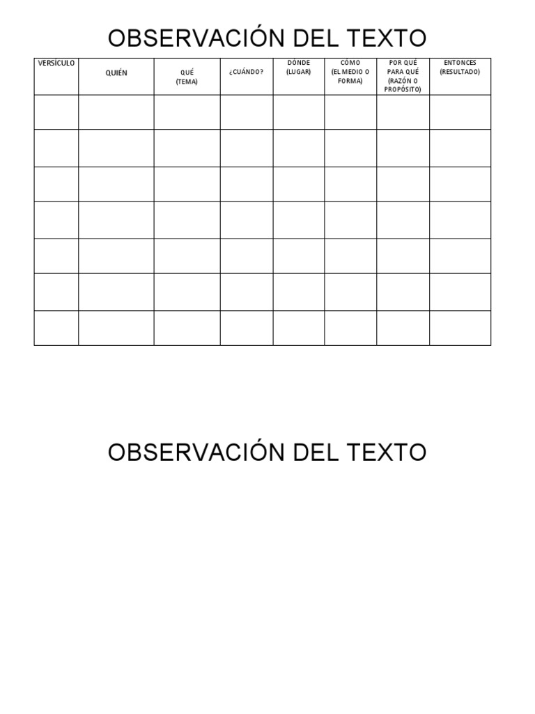 Observación Del Texto | PDF
