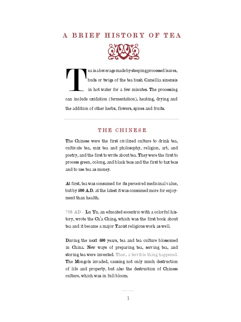 A Brief History of Tea: The Chinese | PDF | Tea | Antioxidant