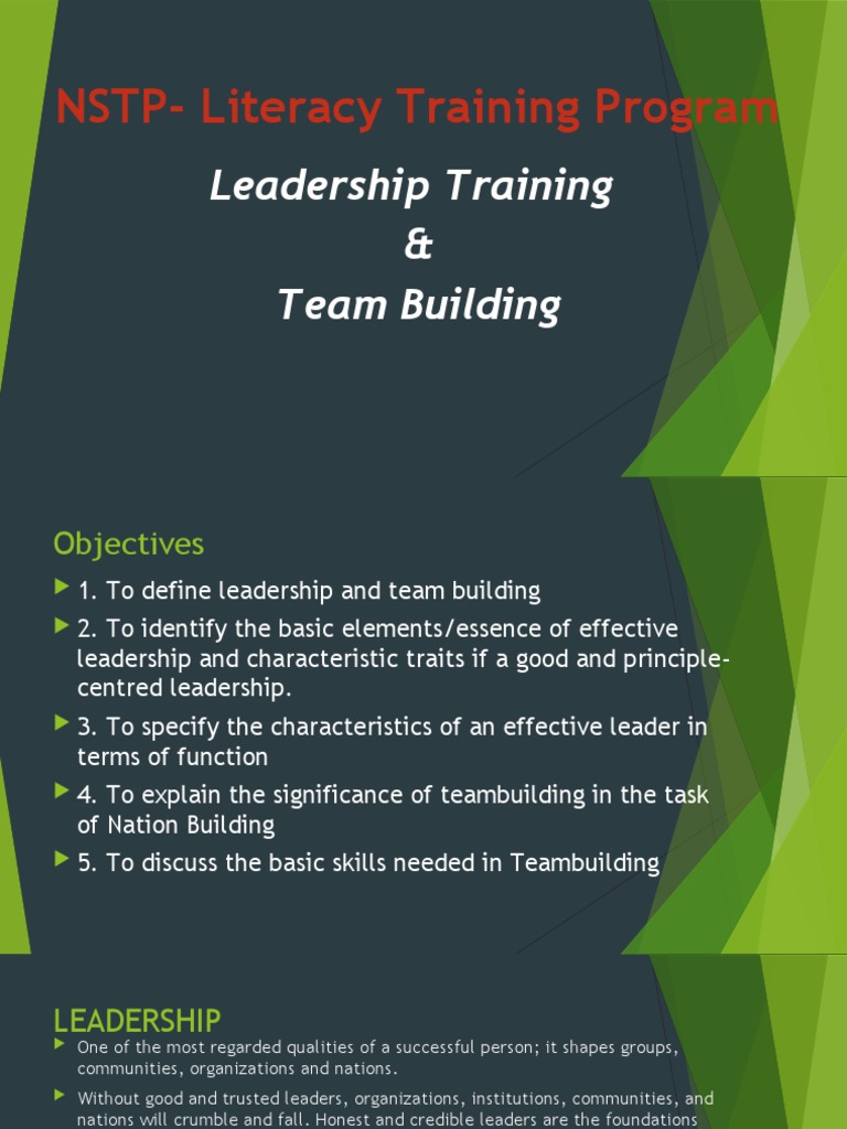 Principles of Effective Leadership and the Importance of Teambuilding ...